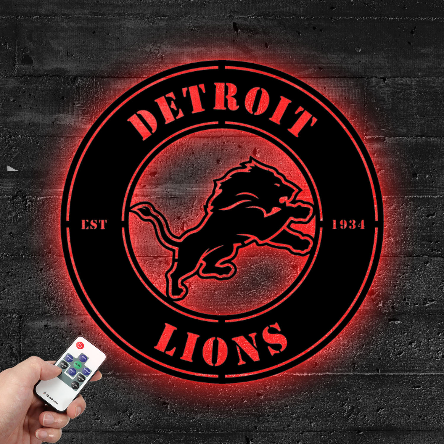 Detroit Lions Metal LED Sign Wall Art Home Decor - LYNSERIES.COM