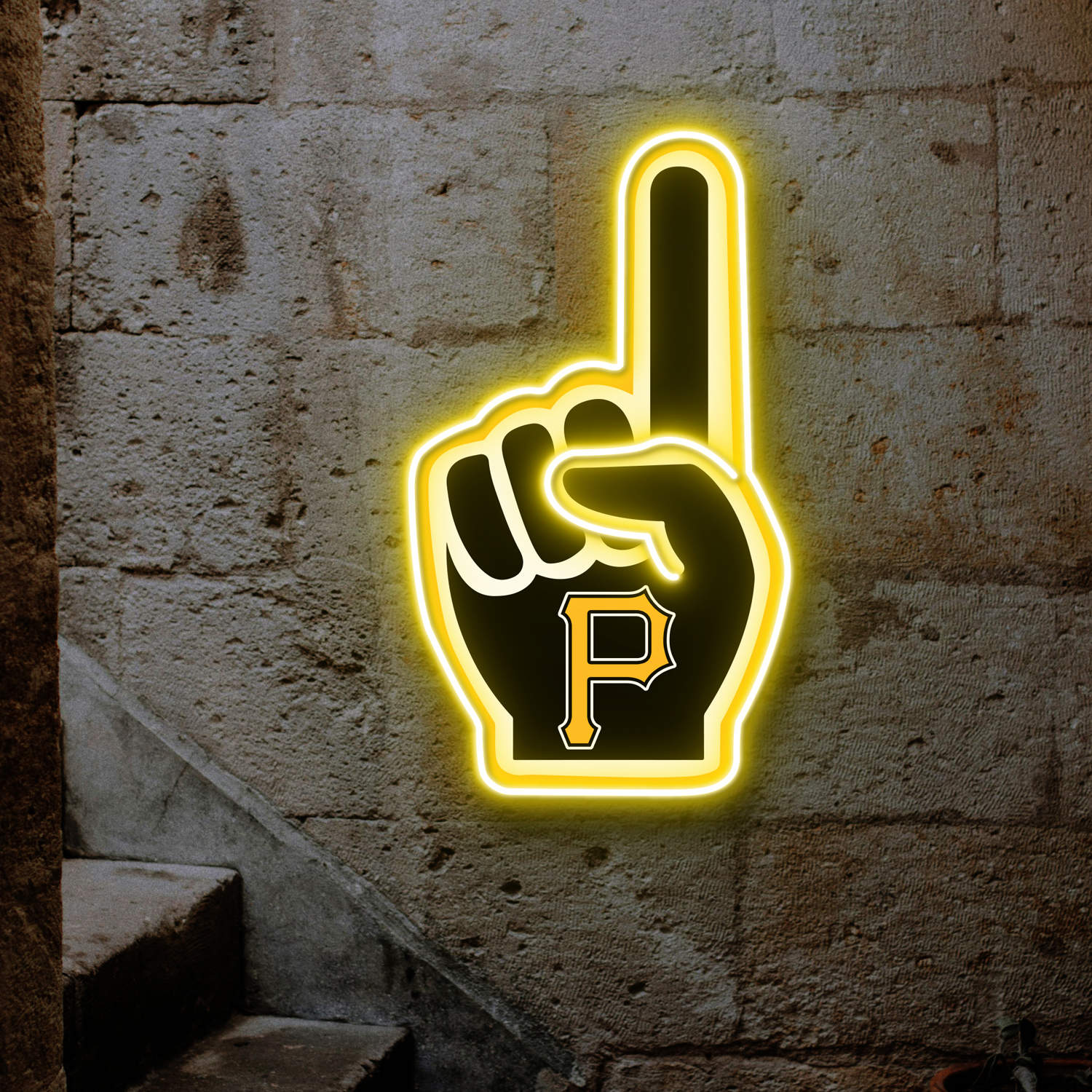 Pittsburgh Pirates Foam Finger Acrylic Artwork LED Neon Sign MLB Home ...