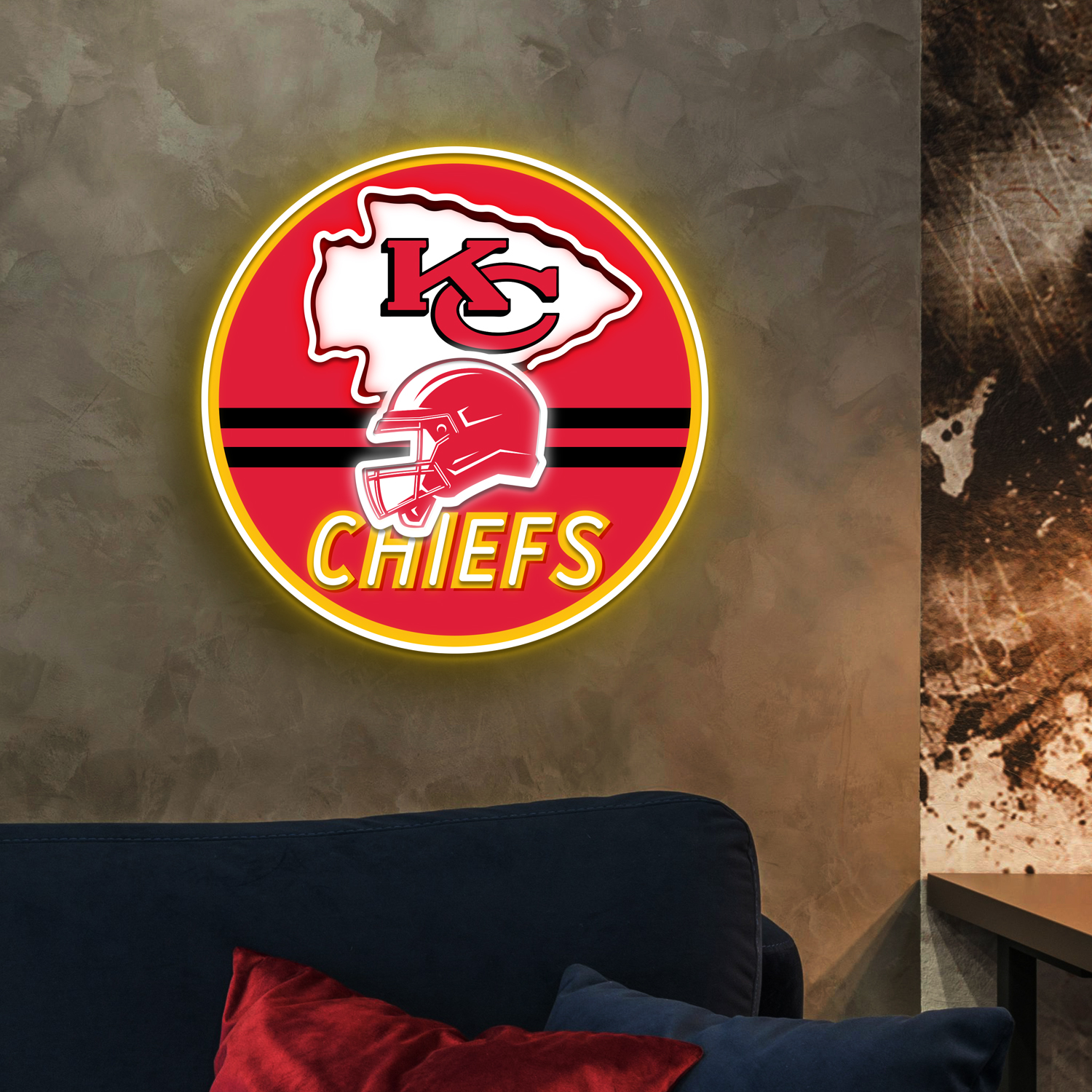NFL Kansas City Chiefs Helmet Acrylic Artwork LED Neon Sign Football ...