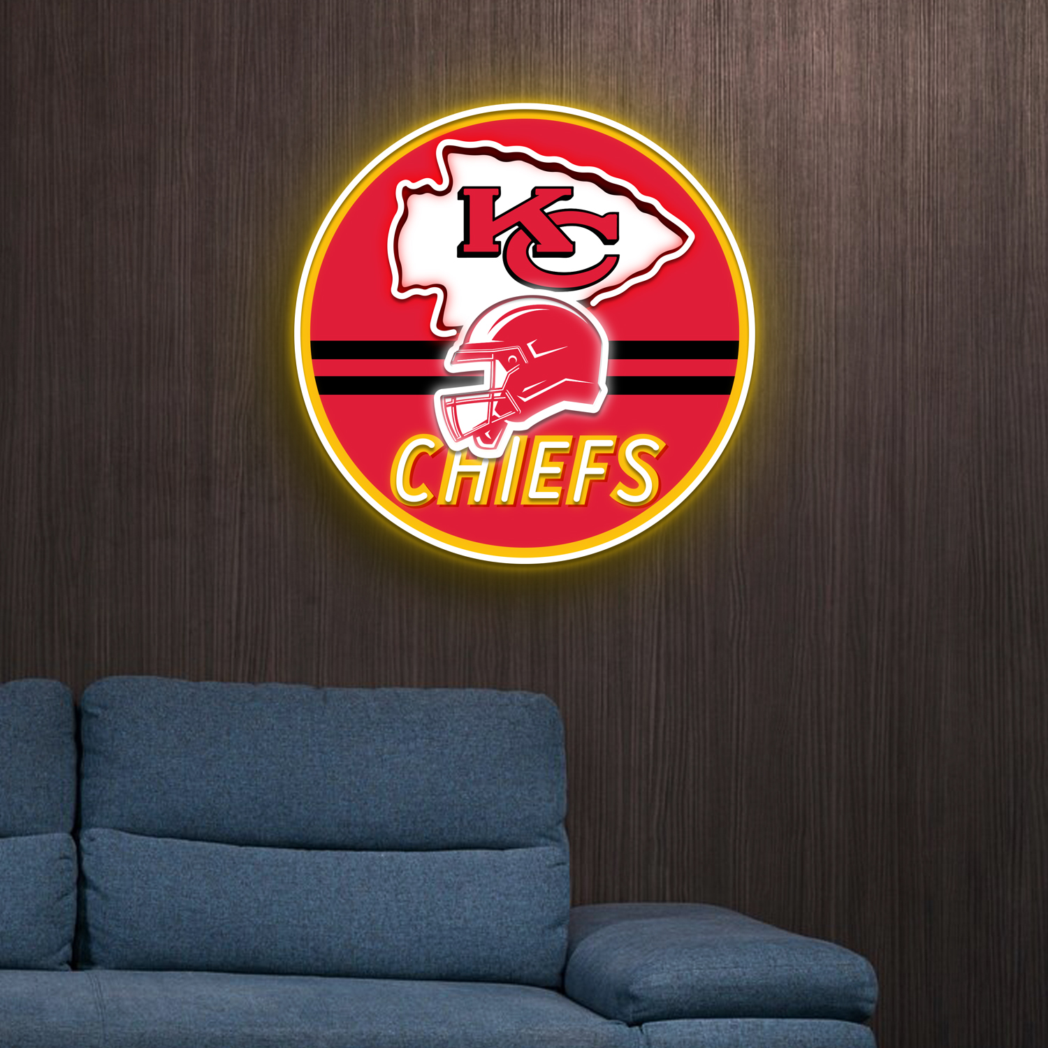 NFL Kansas City Chiefs Helmet Acrylic Artwork LED Neon Sign Football ...