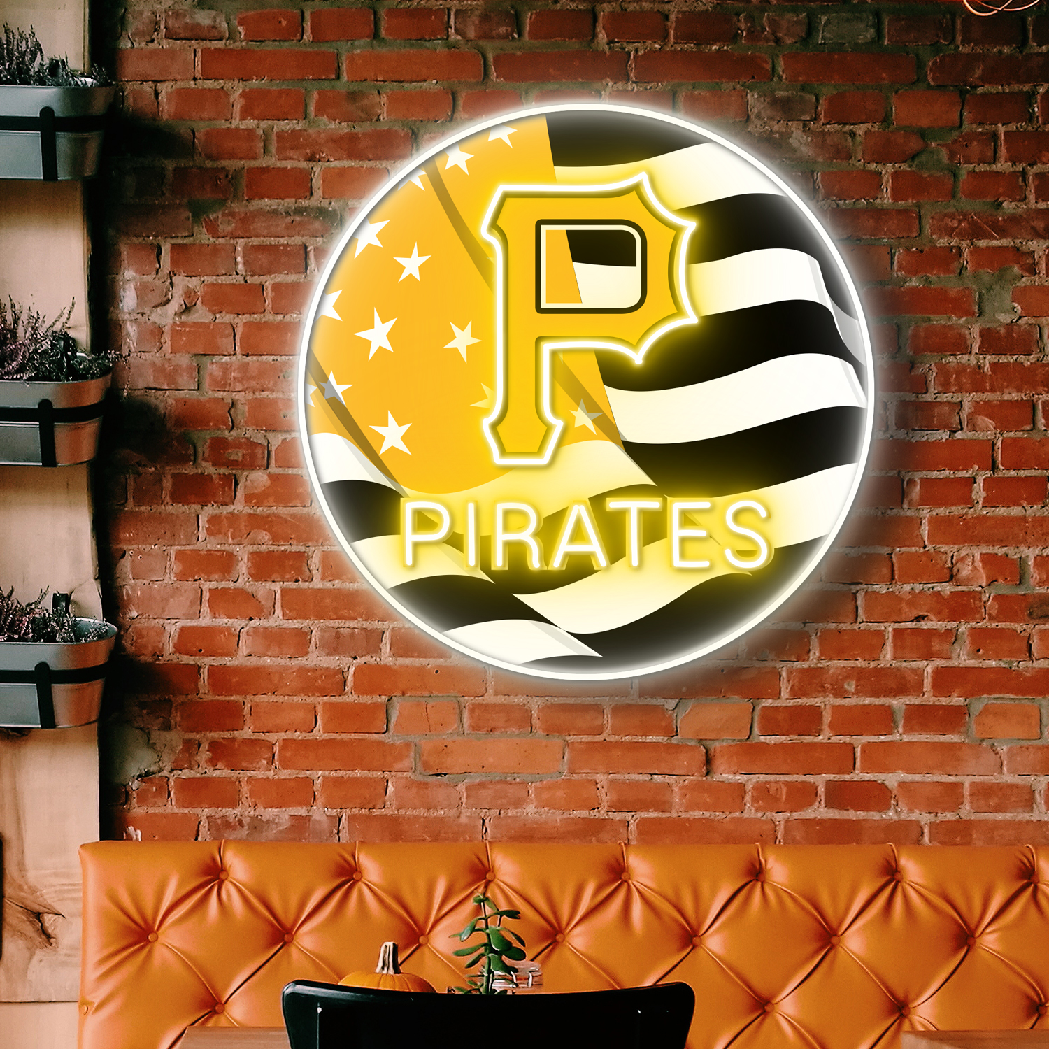 US Flag Pittsburgh Pirates MLB Acrylic LED Neon Sign American Baseball ...