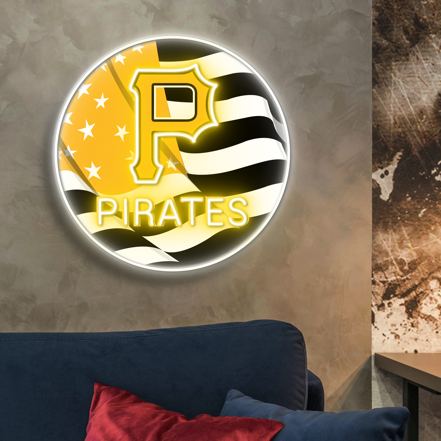 US Flag Pittsburgh Pirates MLB Acrylic LED Neon Sign American Baseball ...