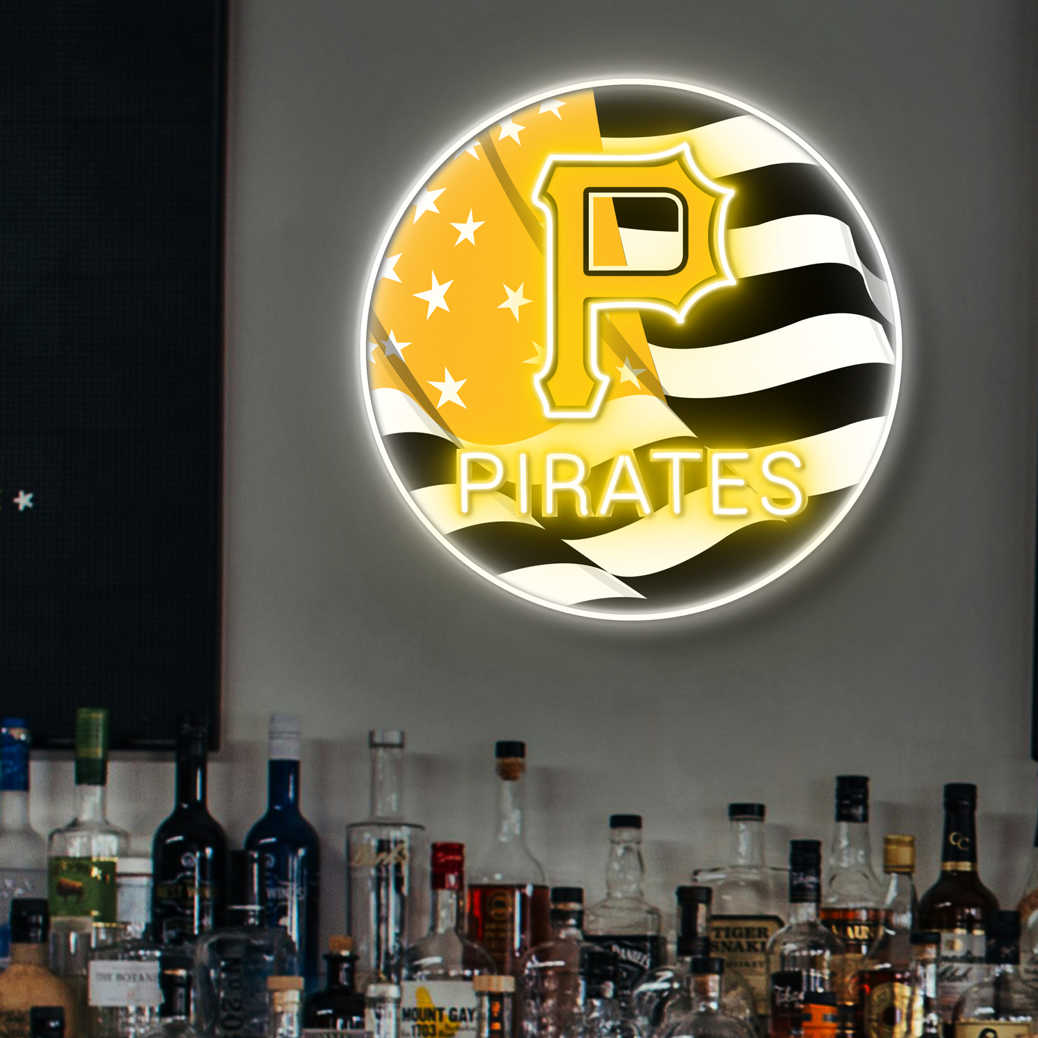 US Flag Pittsburgh Pirates MLB Acrylic LED Neon Sign American Baseball ...