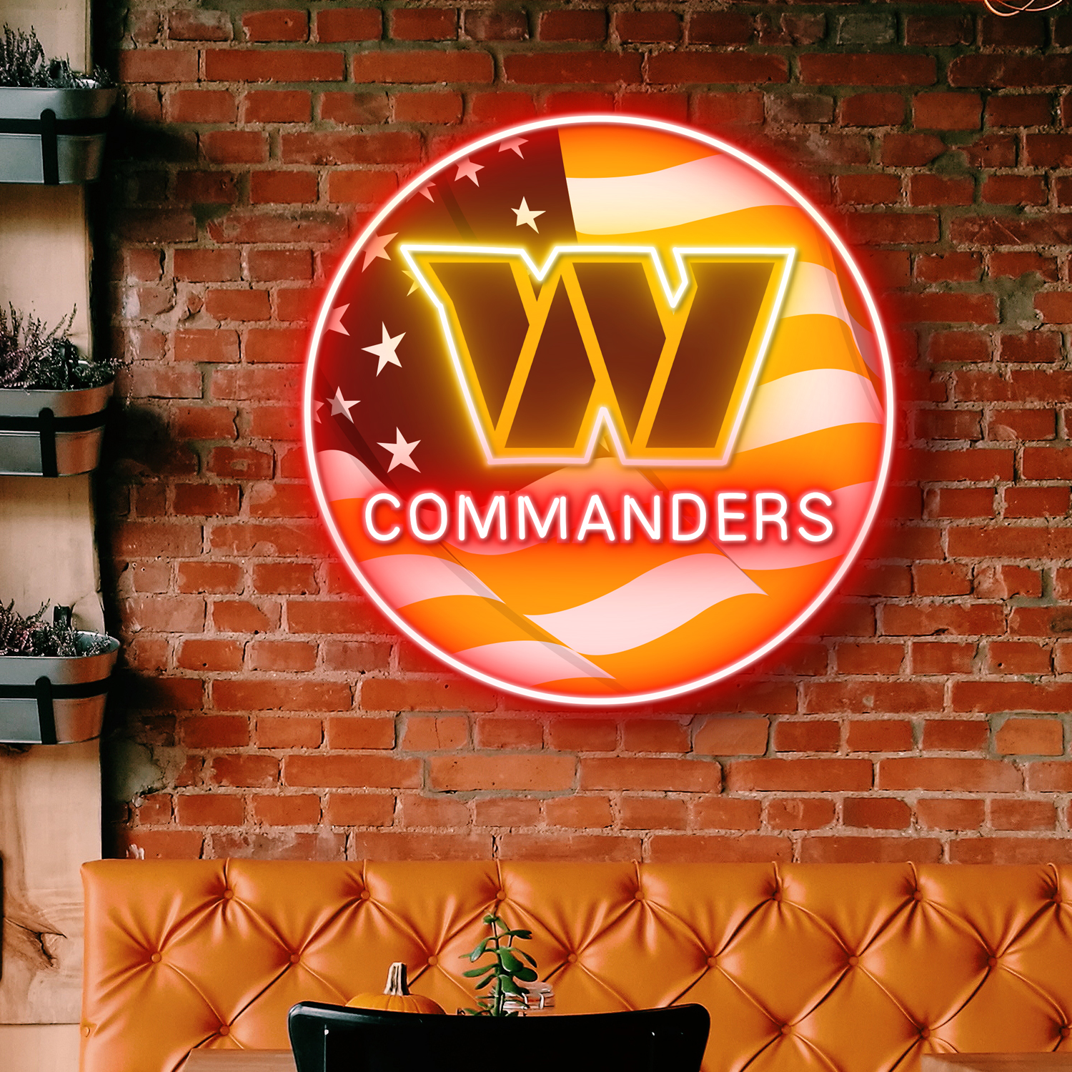 US Flag Washington Commanders NFL Acrylic LED Neon Sign American ...