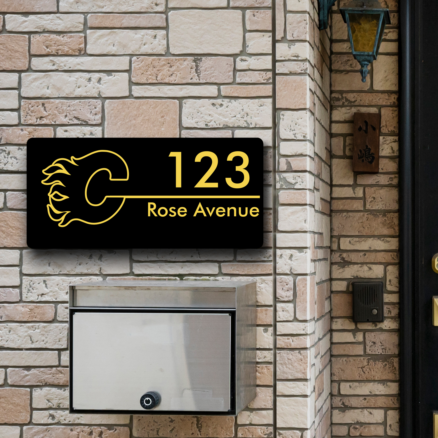Calgary Flames Aluminium Address NHL Fan House Number Sign - LYNSERIES.COM