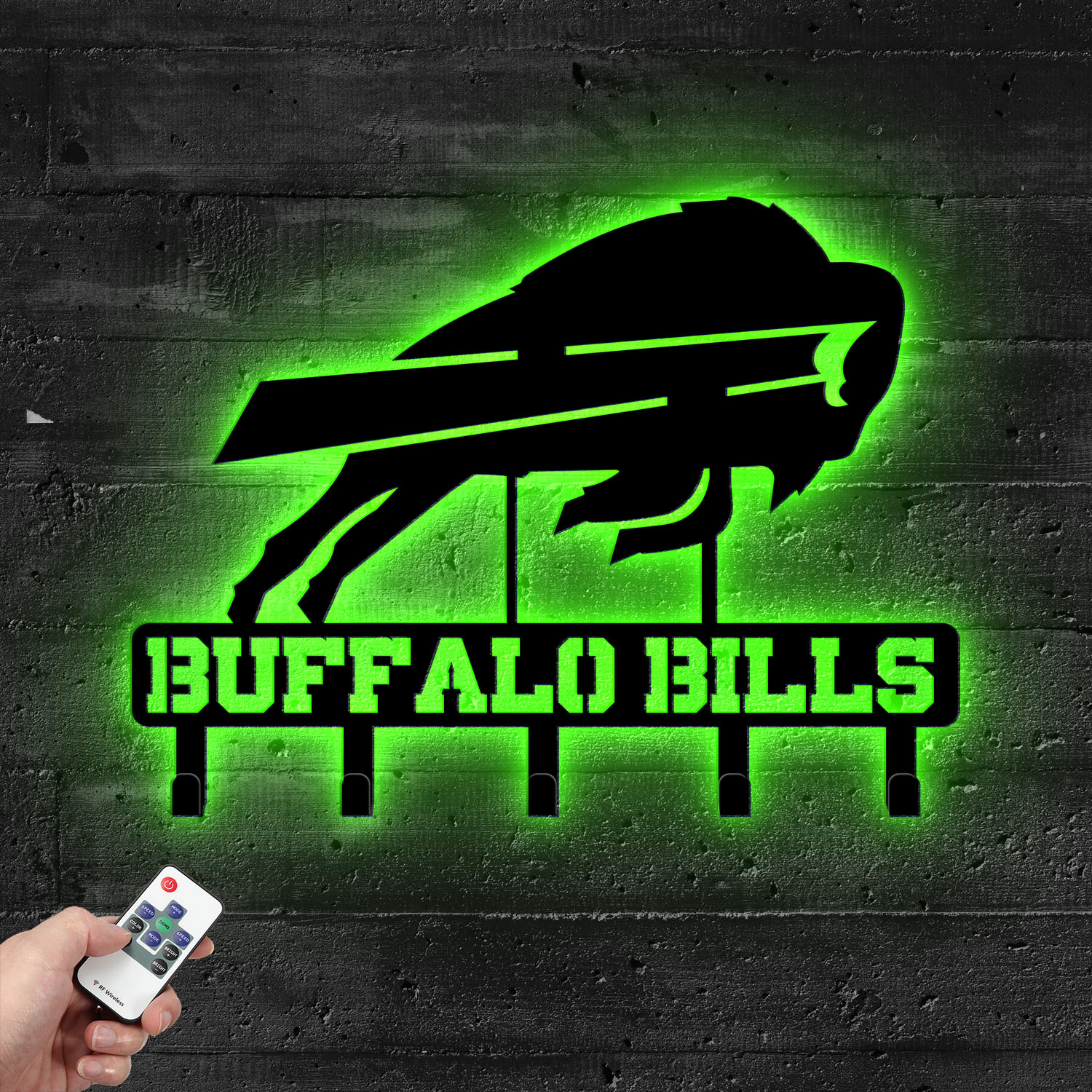 Buffalo Bills Metal Key Holder LED Light NFL Fan Home Decor - LYNSERIES.COM