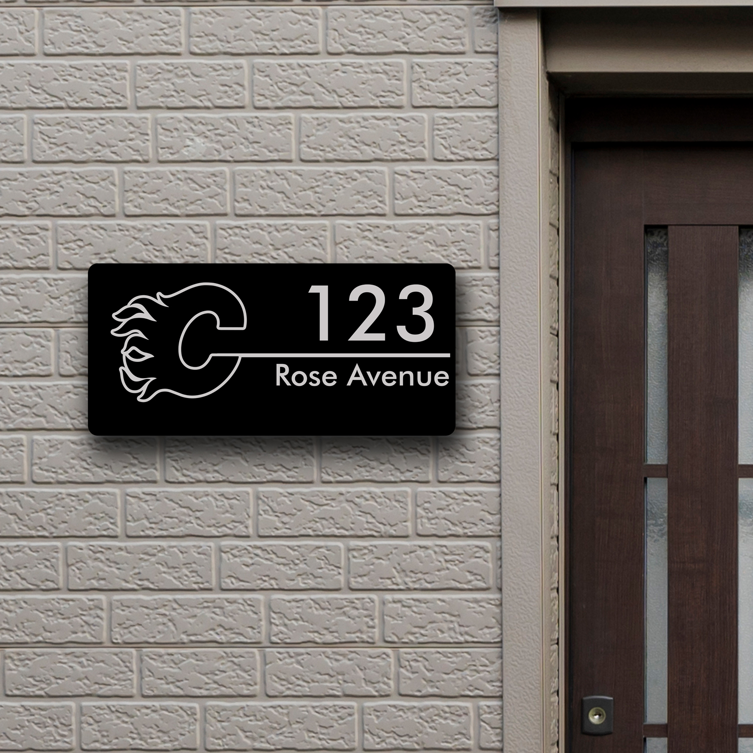 Calgary Flames Aluminium Address NHL Fan House Number Sign - LYNSERIES.COM