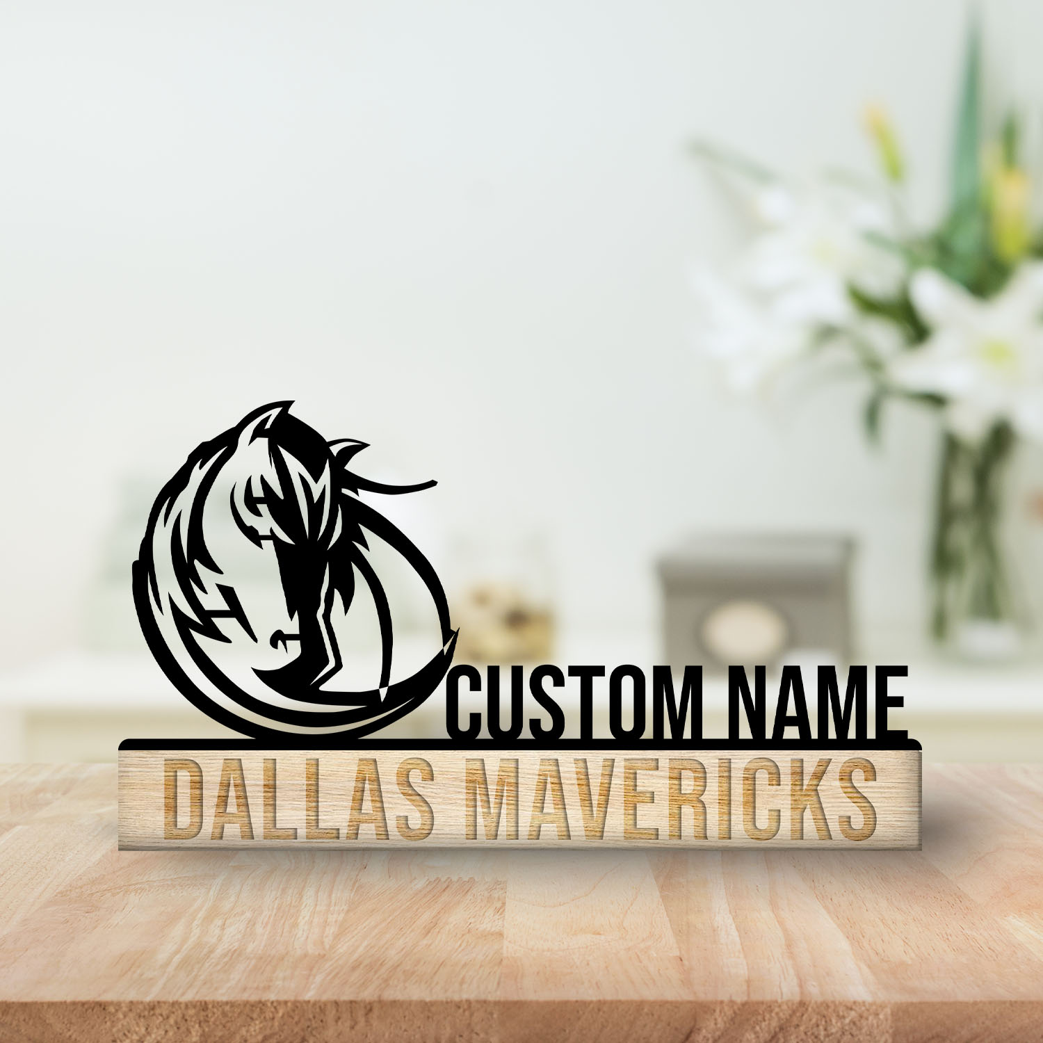 Custom NBA Dallas Mavericks Wooden Nameplate - LYNSERIES.COM