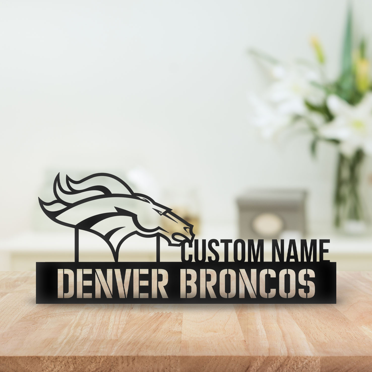 Custom NFL Denver Broncos Wooden Nameplate - LYNSERIES.COM