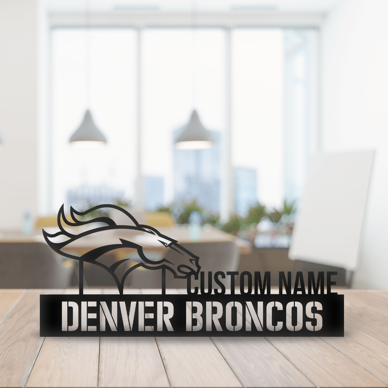 Custom NFL Denver Broncos Wooden Nameplate - LYNSERIES.COM