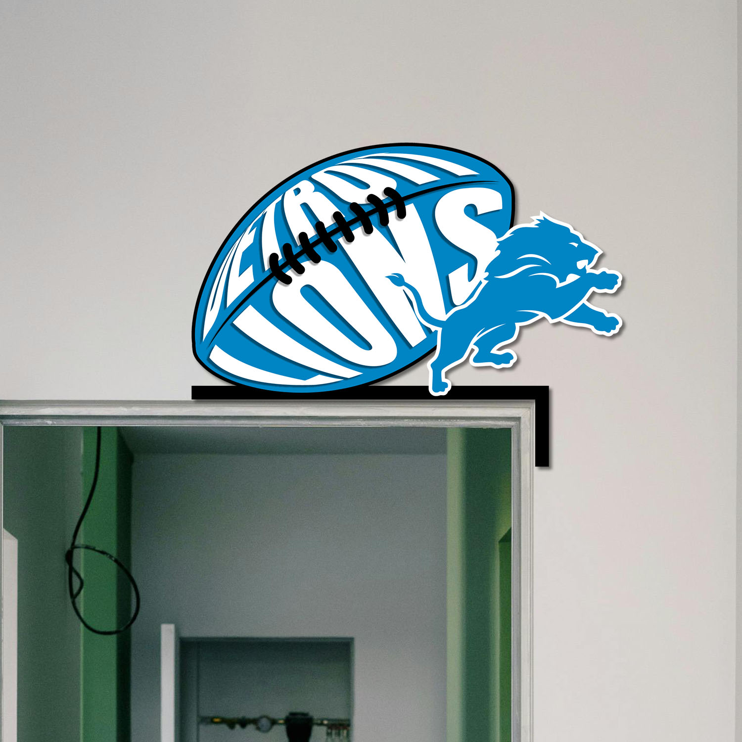 Detroit Lions Metal Printed Door Corner Sign NFL Decor - LYNSERIES.COM