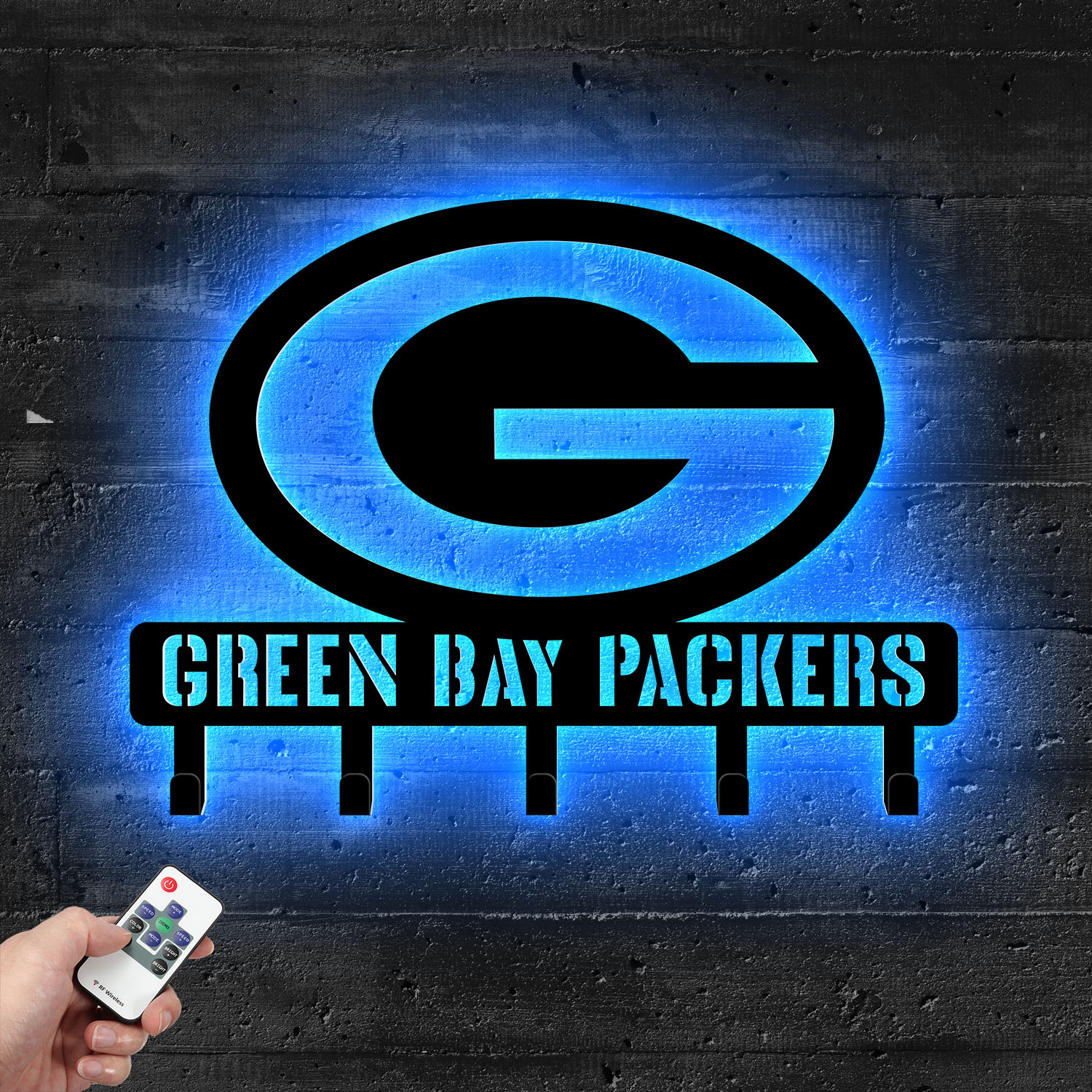 Green Bay Packers Metal Key Holder LED Light NFL Fan Home Decor ...