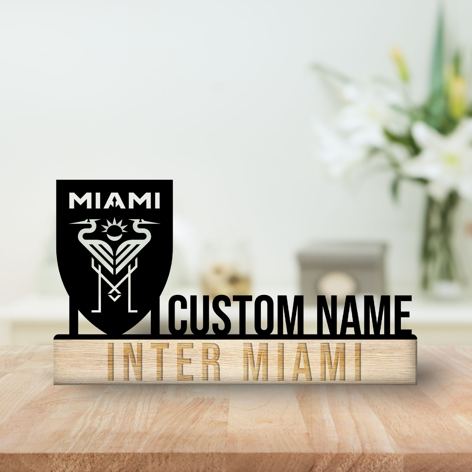 Custom MLS Inter Miami FC Wooden Nameplate - LYNSERIES.COM