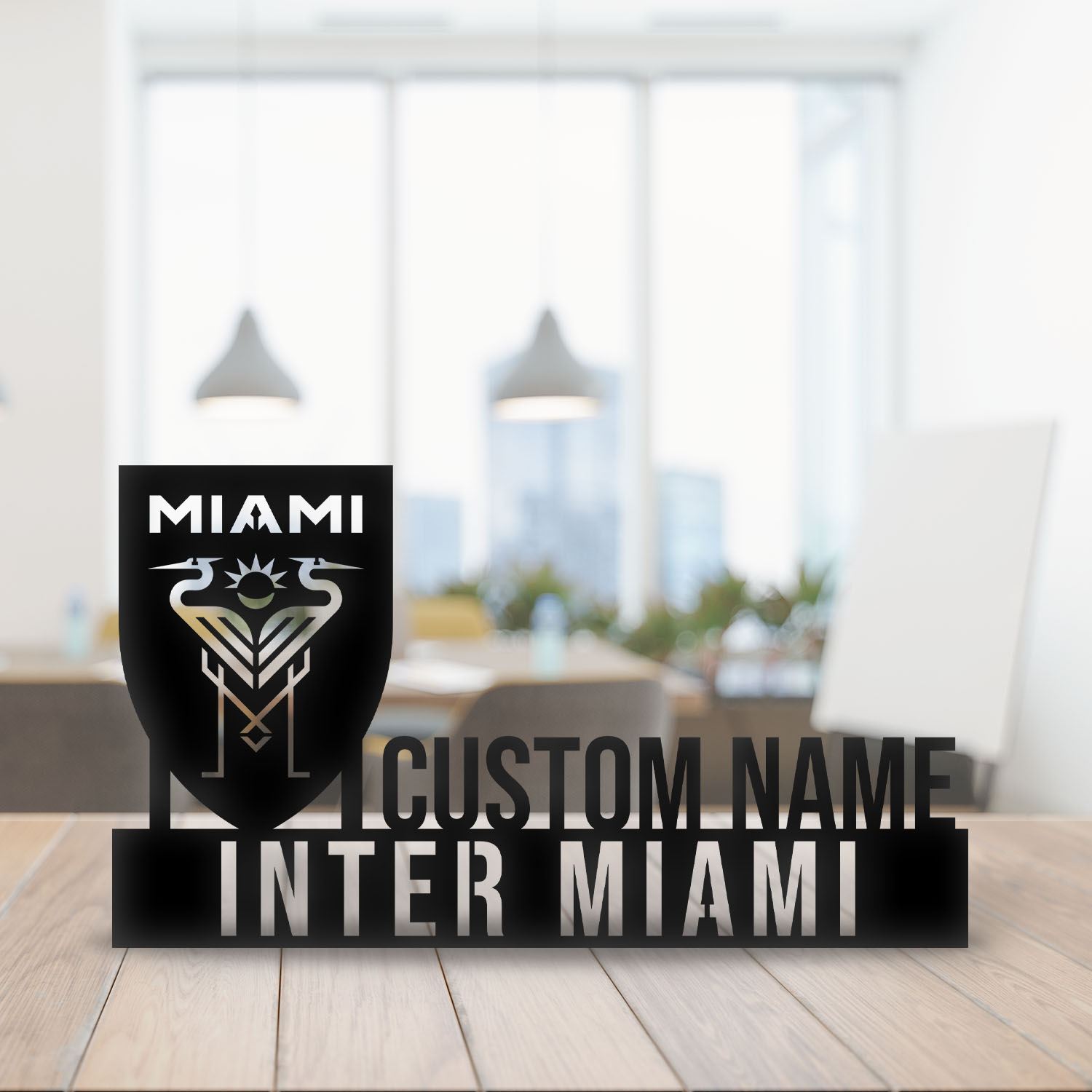 Custom MLS Inter Miami FC Wooden Nameplate - LYNSERIES.COM