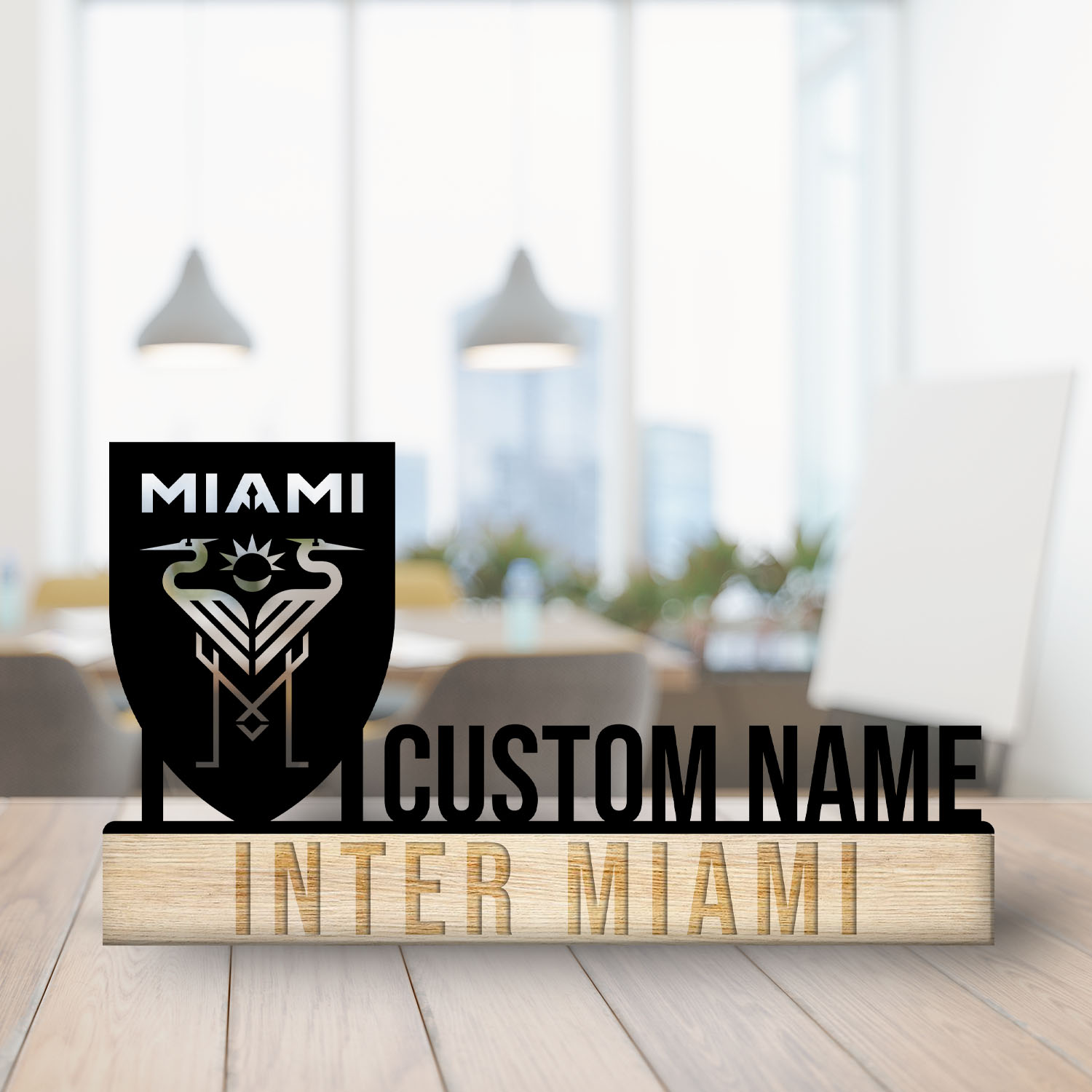 Custom MLS Inter Miami FC Wooden Nameplate - LYNSERIES.COM