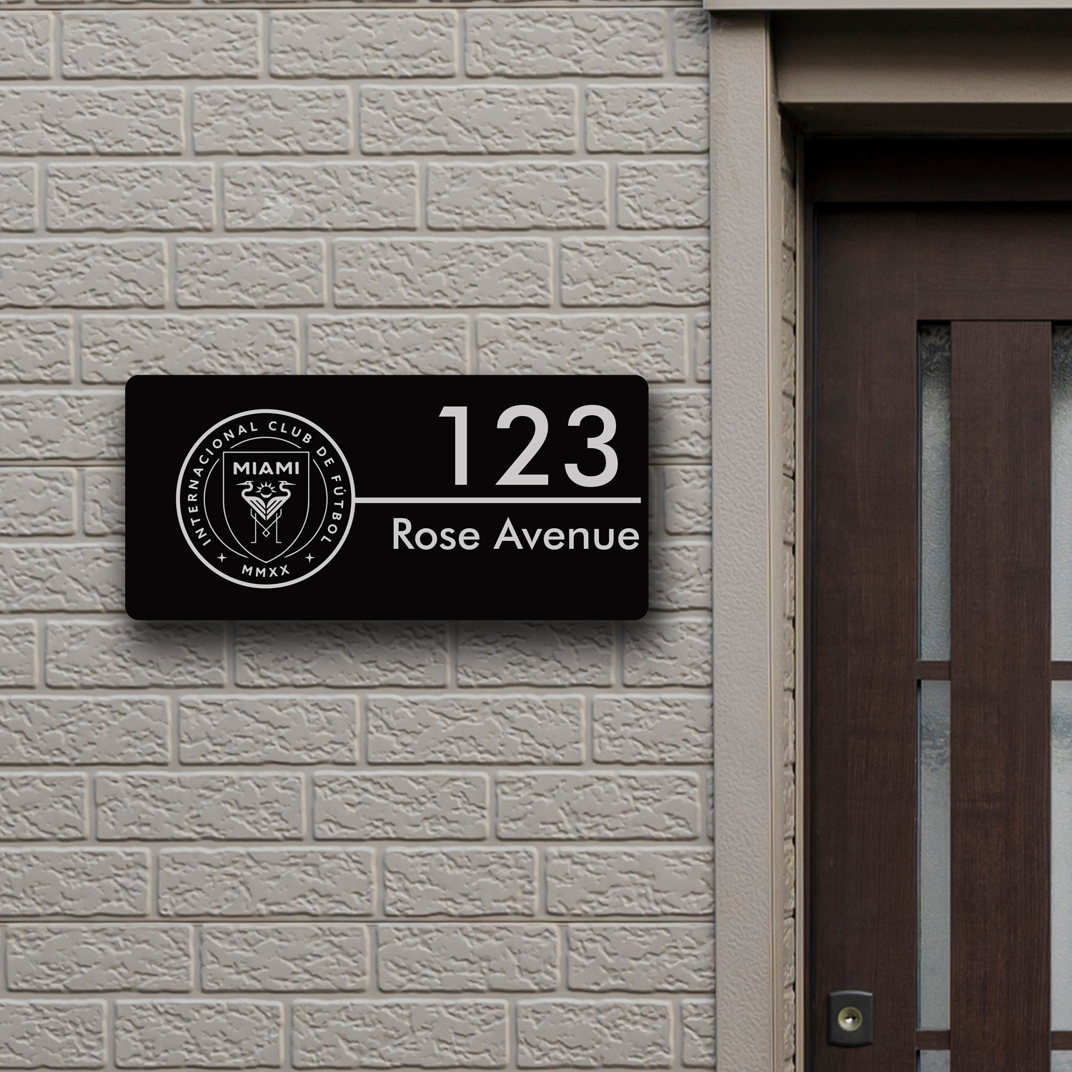 Inter Miami FC Aluminium Address MLS Fan House Number Sign - LYNSERIES.COM