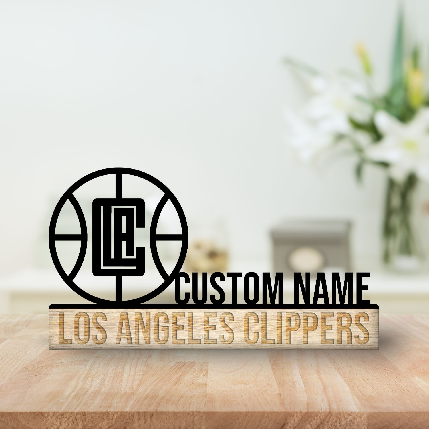 Custom NBA Los Angeles Clippers Wooden Nameplate - LYNSERIES.COM