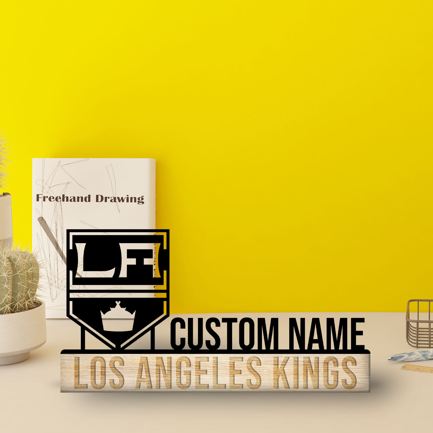 Custom NHL Los Angeles Kings Wooden Nameplate - LYNSERIES.COM