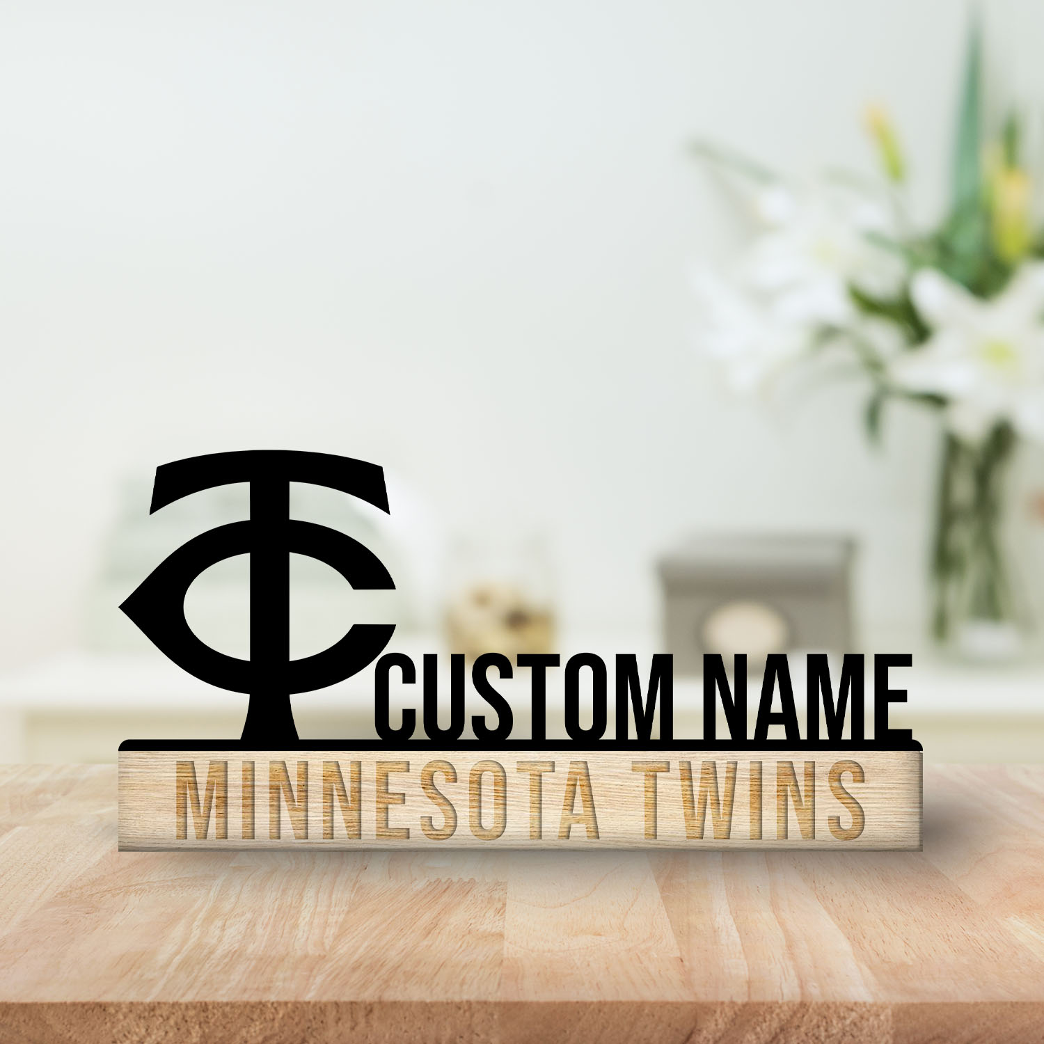 Custom MLB Minnesota Twins Wooden Nameplate - LYNSERIES.COM