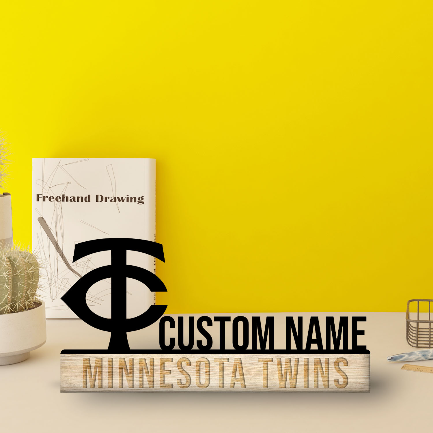 Custom MLB Minnesota Twins Wooden Nameplate - LYNSERIES.COM