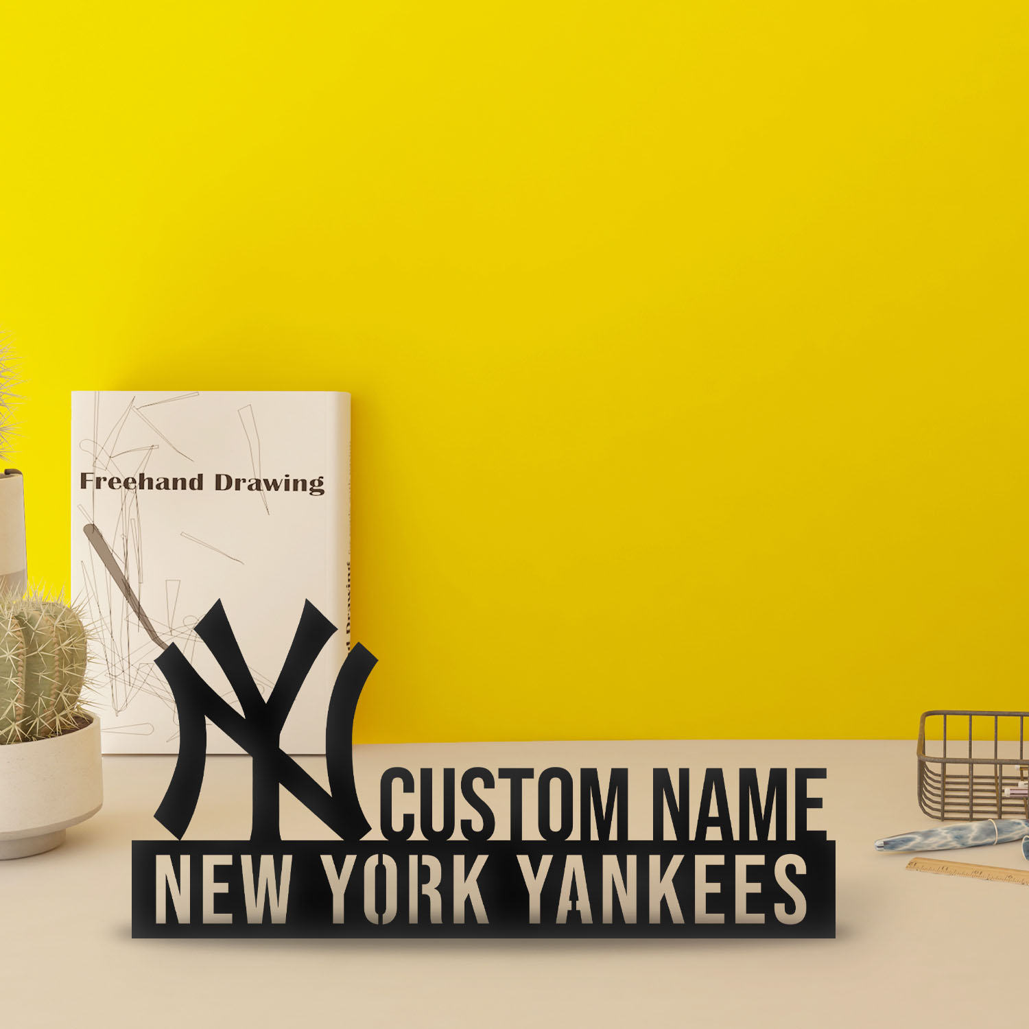Custom MLB New York Yankees Wooden Nameplate - LYNSERIES.COM