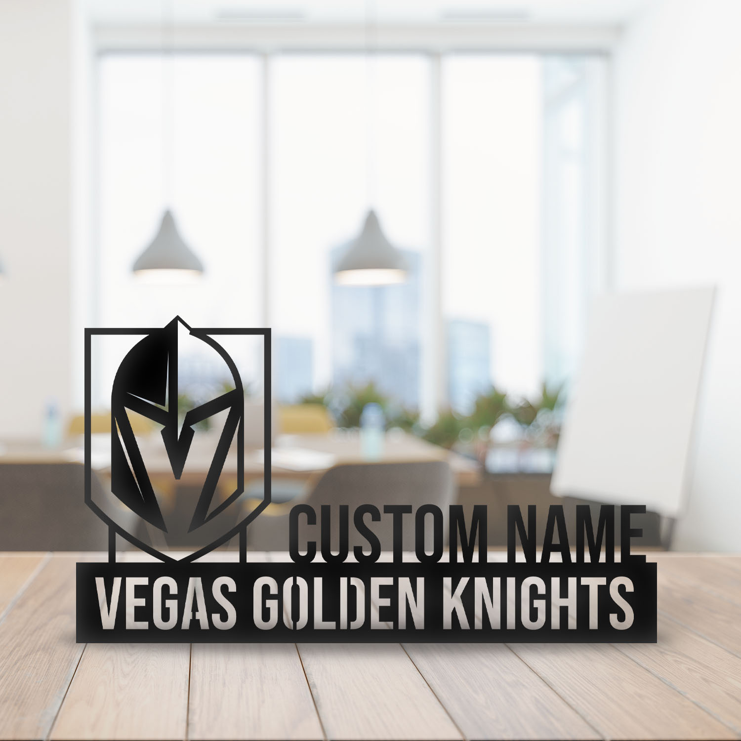 Custom NHL Vegas Golden Knights Wooden Nameplate - LYNSERIES.COM