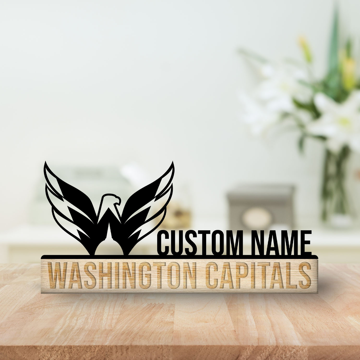 Custom NHL Washington Capitals Wooden Nameplate - LYNSERIES.COM