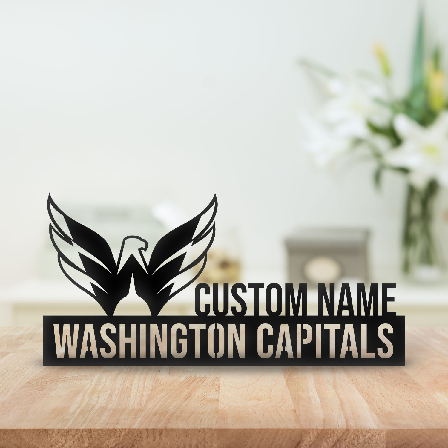 Custom NHL Washington Capitals Wooden Nameplate - LYNSERIES.COM