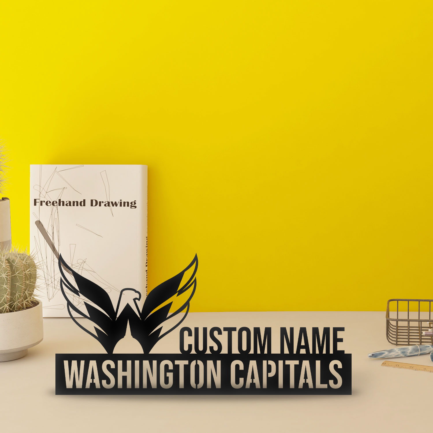 Custom NHL Washington Capitals Wooden Nameplate - LYNSERIES.COM