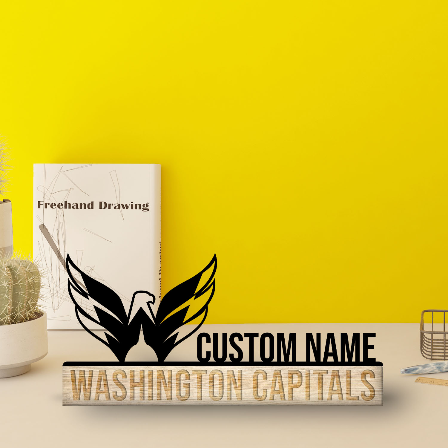 Custom NHL Washington Capitals Wooden Nameplate - LYNSERIES.COM